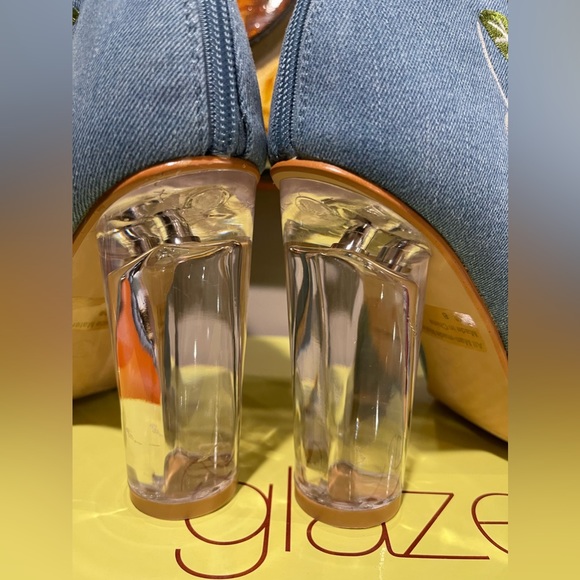 Glaze | Shoes | Nwt Glaze Open Toe Denim Boots | Poshmark